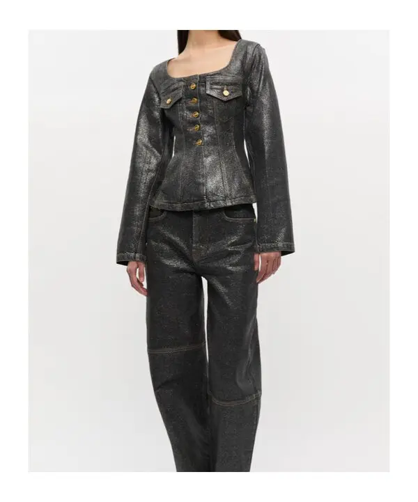 GANNI Fitted Waist Denim Jacket