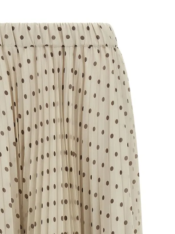 P.a.r.o.s.h Polka Dot Pleated Maxi Skirt