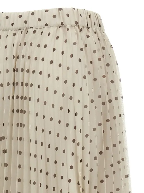 P.a.r.o.s.h Polka Dot Pleated Maxi Skirt