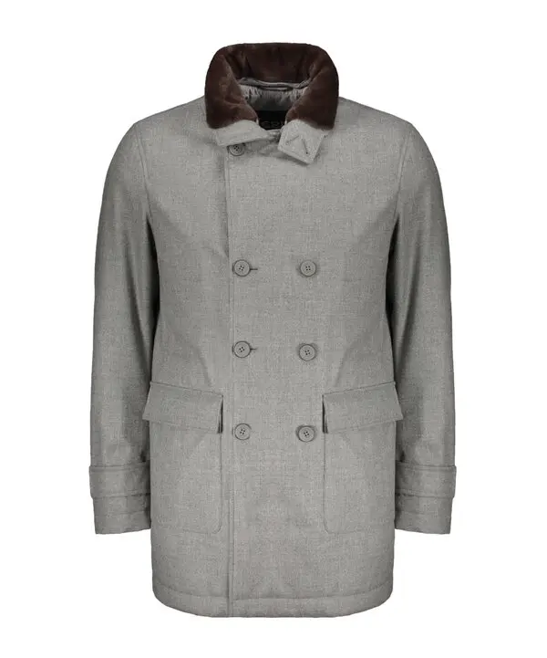 Herno Double-breasted Coat With Contrast Collar