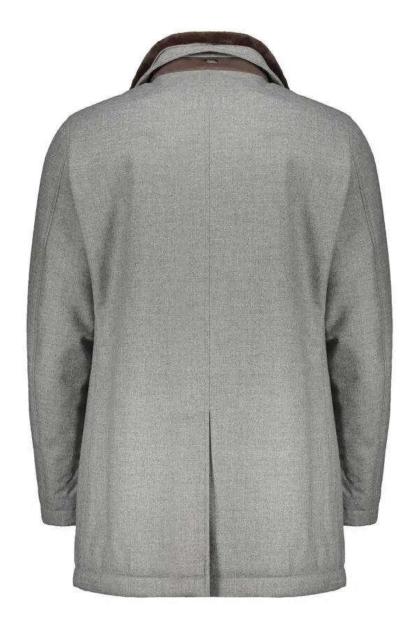 Herno Double-breasted Coat With Contrast Collar