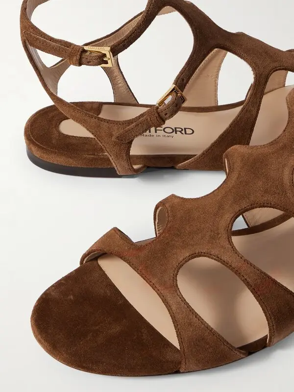TOM FORD Paradise Suede Gladiator Sandals - Tan