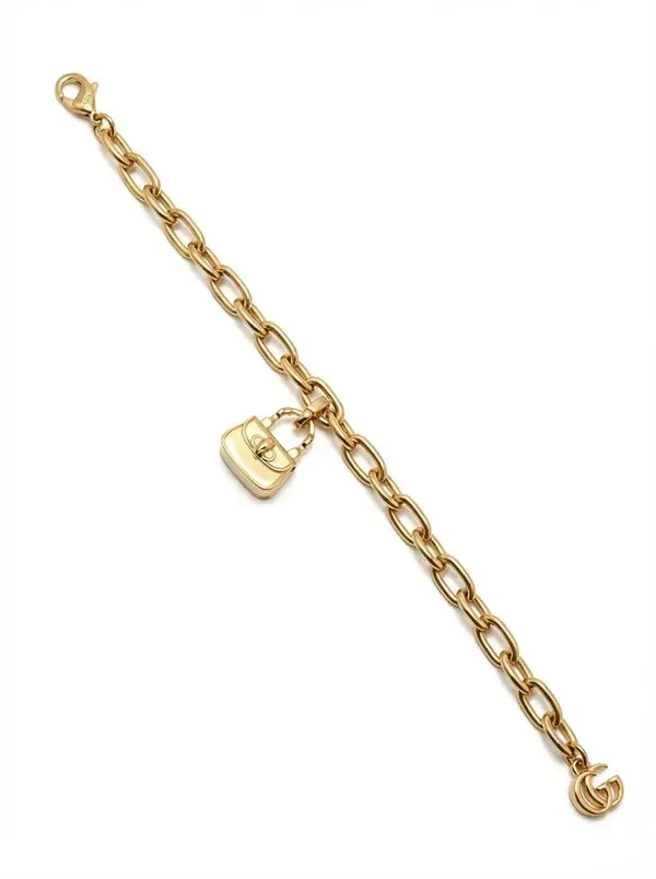 Gucci Bamboo 1947 Charm Bracelet With Double G Details - Golden