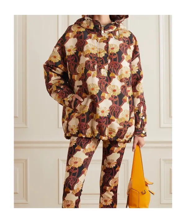 La DoubleJ Floral Print Hooded Jacket