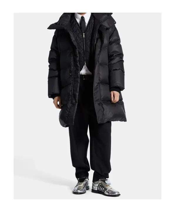 Dsquared2 Hooded Down Jacket With Drawstring And Zipped Pockets