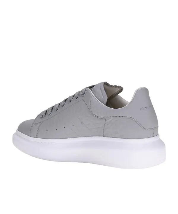 Alexander McQueen Oversized Lace-up Sneakers With Perforated Detailing - Gray