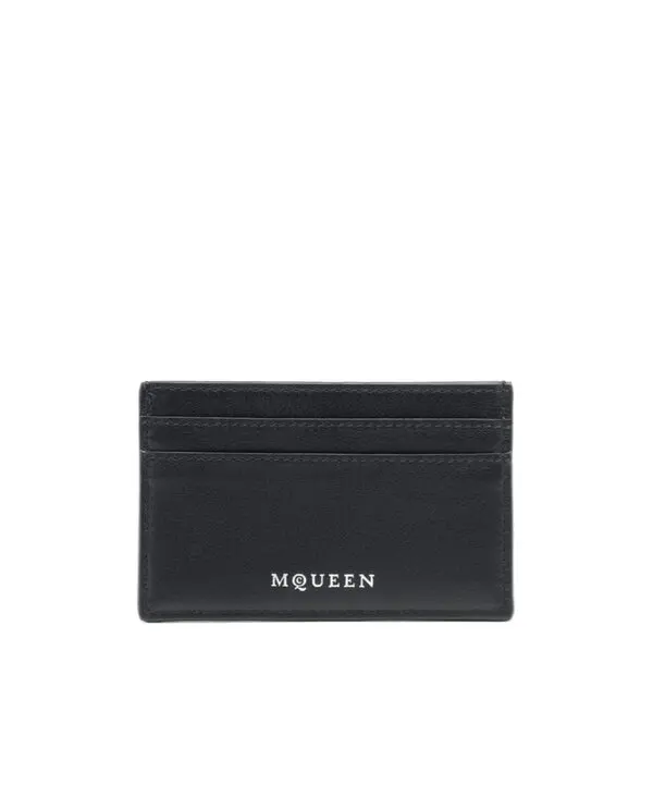 Alexander McQueen Skull Printed Card Holder - Black