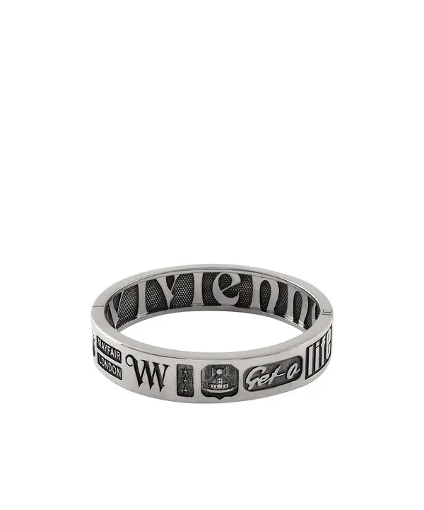 VIVIENNE WESTWOOD Silver-tone Lancelot Engraved Bangle - Antique Platinum