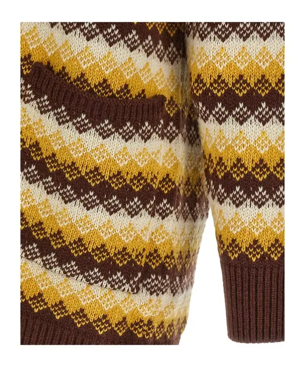 Auralee Cashmere Jacquard Knit Cardigan - Multicolor