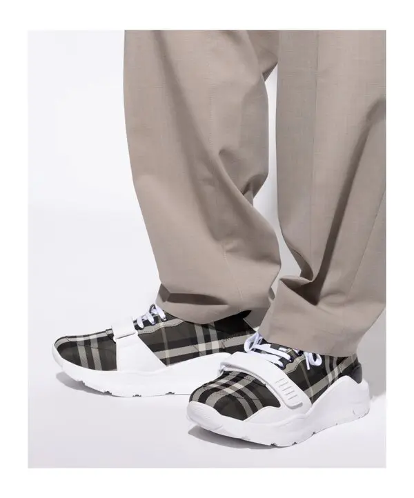 Burberry Checked Lace-up Sneakers