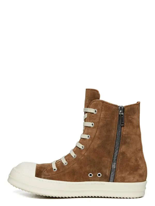 Rick Owens Temple Zip High-top Sneakers - Brown