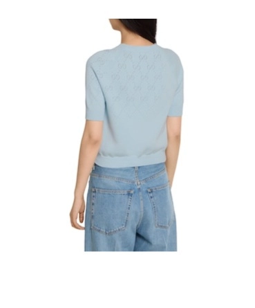 Gucci Gg Cotton Crewneck Top - Light Blue