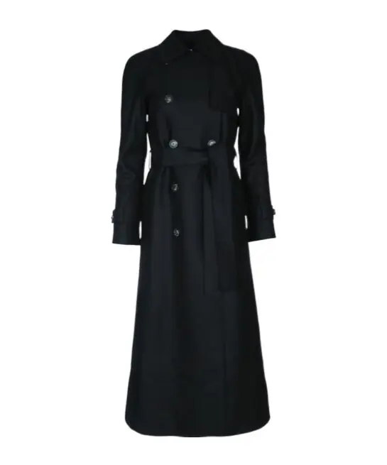 Harris Wharf London Double-breasted Trench Coat - Black