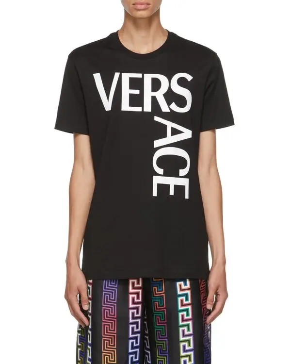 Versace Logo Printed Crewneck T-shirt