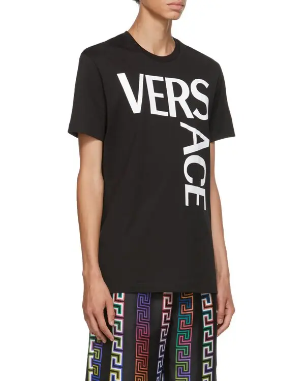 Versace Logo Printed Crewneck T-shirt