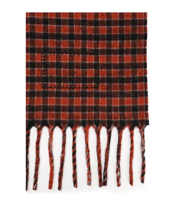 Marni Checked Fringed Scarf