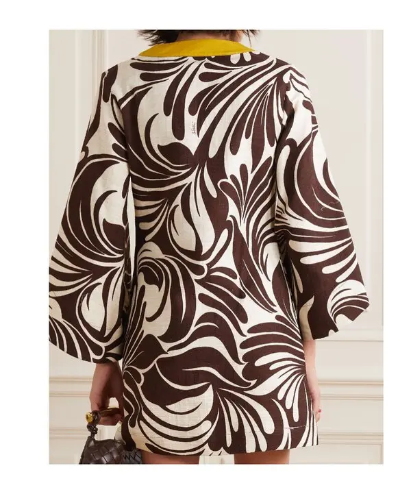 La DoubleJ Kaftan Mini Dress With Water Ripple Print