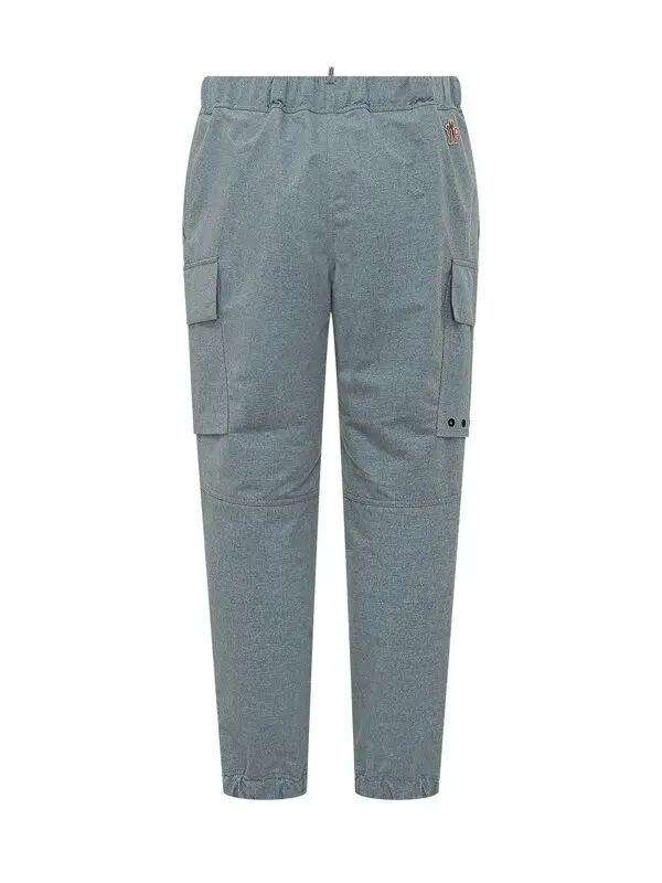Moncler Logo-patch Belted Cargo Trousers - Light Blue
