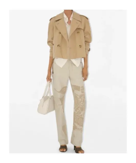 Burberry Cropped Gabardine Trench Jacket