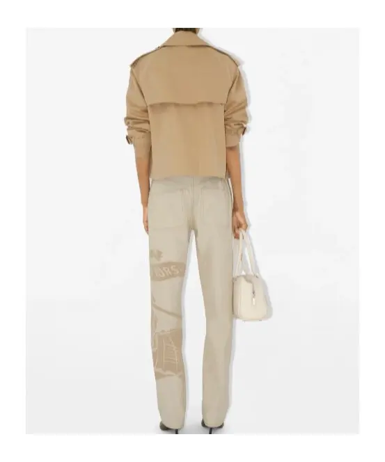 Burberry Cropped Gabardine Trench Jacket