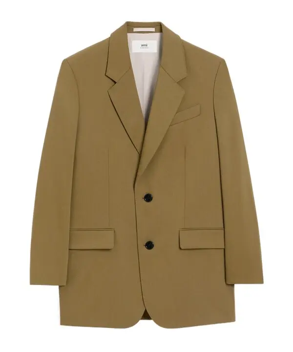 Ami Single-breasted Wool Jacket - Bronze