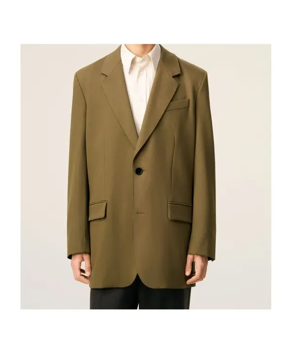 AMI Paris Single-breasted Wool Jacket - Bronze