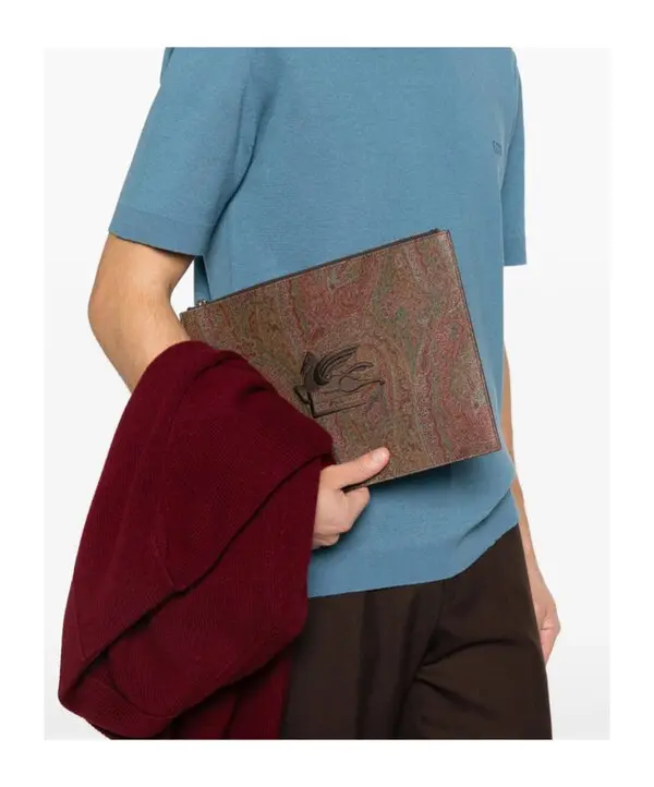 Etro Paisley Logo Wristlet Bag