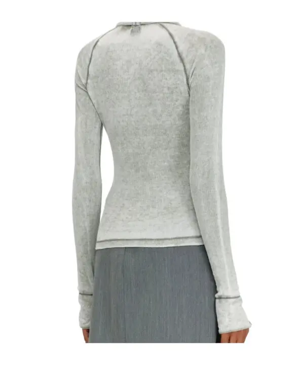 DIESEL® Ribbed Knit Sweater With Zip Detail And Thumbholes