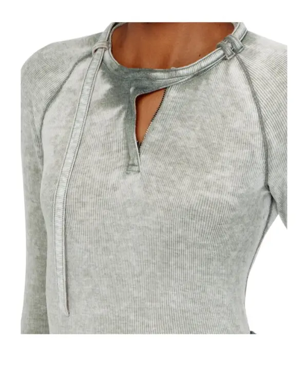 DIESEL® Ribbed Knit Sweater With Zip Detail And Thumbholes