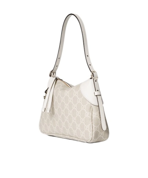 Gucci Gg Emblem Small Shoulder Bag - Beige/white