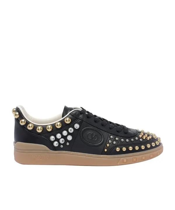 Valentino Garavani Rockstud Embellished Lace-up Sneakers