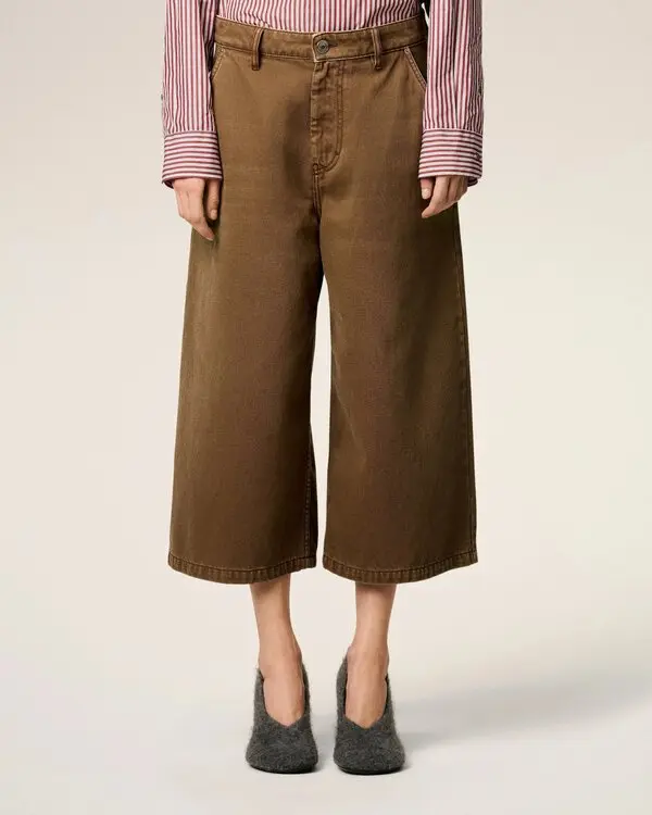 AMI Paris Wide Leg Bermuda Pants