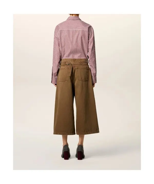 AMI Paris Wide Leg Bermuda Pants
