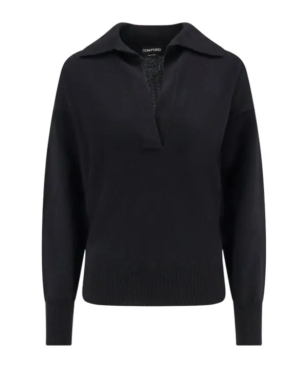 TOM FORD Monogram Embroidered Knitted Jumper - Black