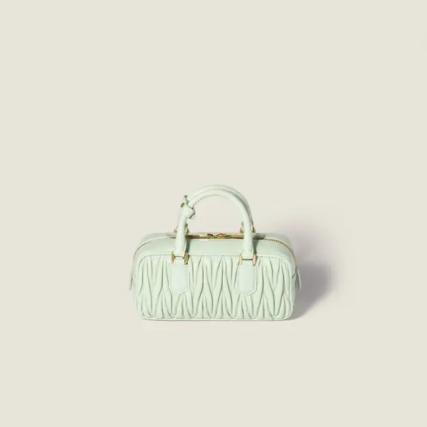 Miu Miu Arcadie Matelassé Nappa Leather Bag - Light Blue