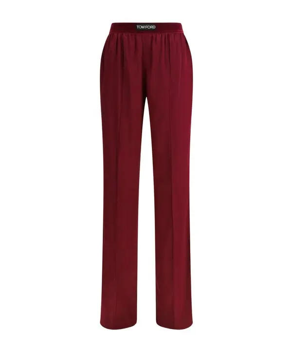 TOM FORD Stretch Satin Pajama Pants - Red