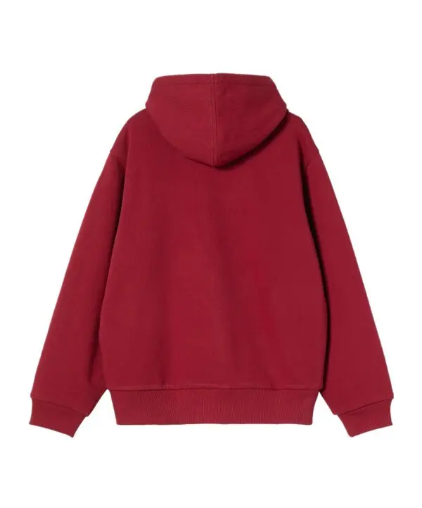 Carhartt Work In Progress Logo Patch Zipped Hoodie - Scarlet