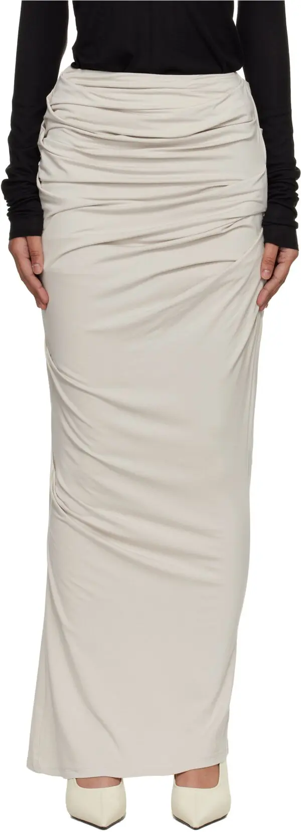 ENTIRE STUDIOS Draped Maxi Skirt - White