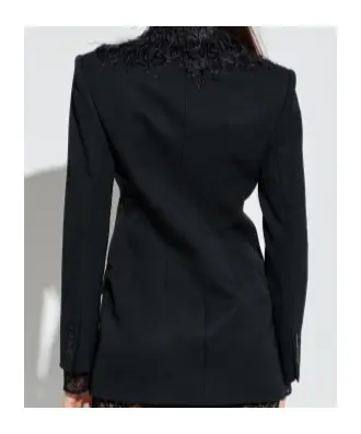 Attico Ostrich Feather Detailed Blazer
