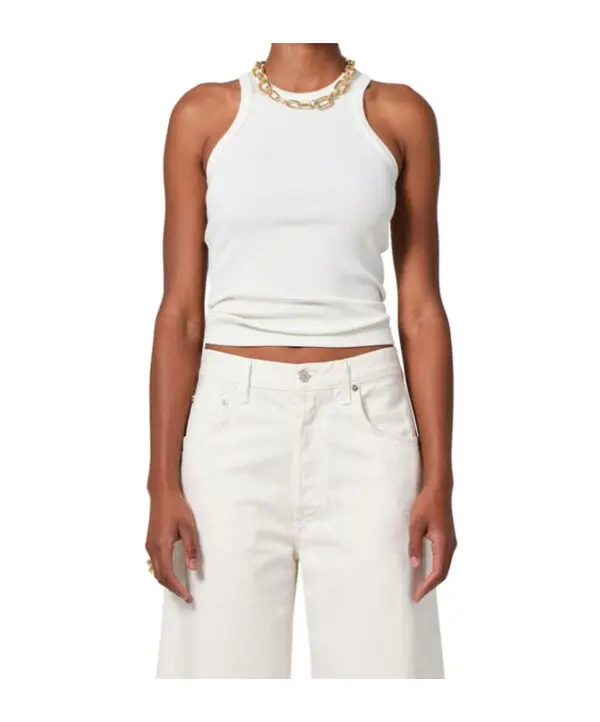 Citizens Of Humanity Akira Ribbed-knit Racerback Tank - Ivory