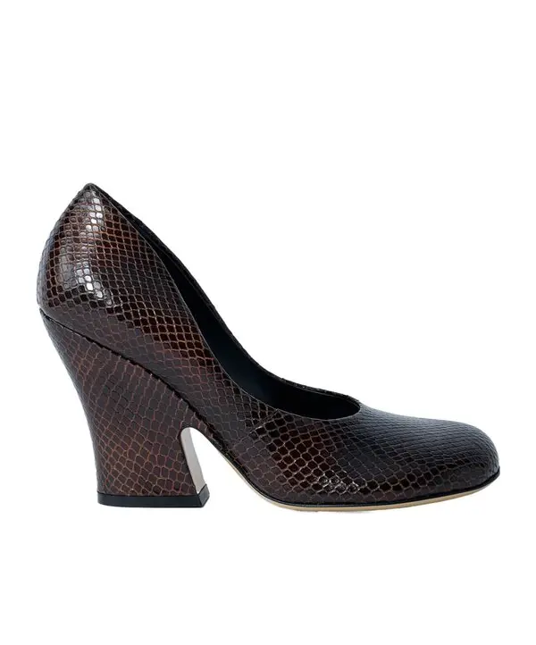 Dries Van Noten Python Print High Heels - Black