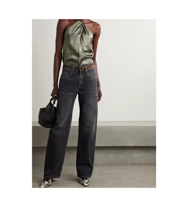 NILI LOTAN Edwige Pleated Halterneck Camisole - Gray