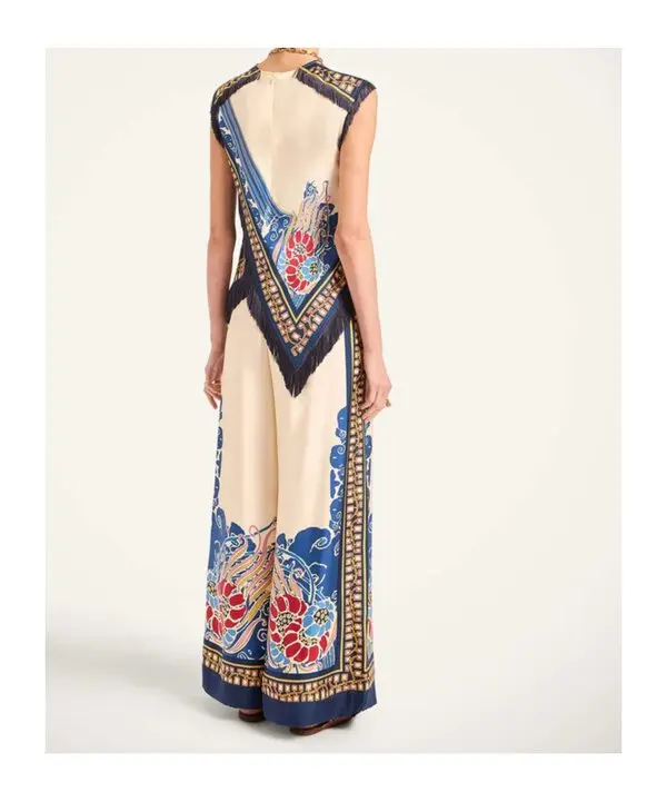 La DoubleJ Printed Palazzo Pants - Nude
