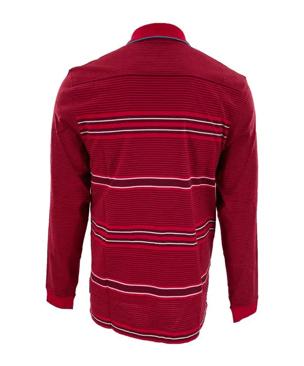 Dunhill Striped Long-sleeved Polo Shirt - Red