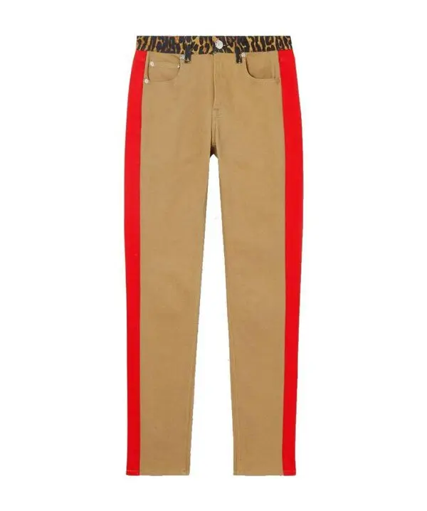 Burberry Leopard Print Detail Skinny-fit Jeans - Nude
