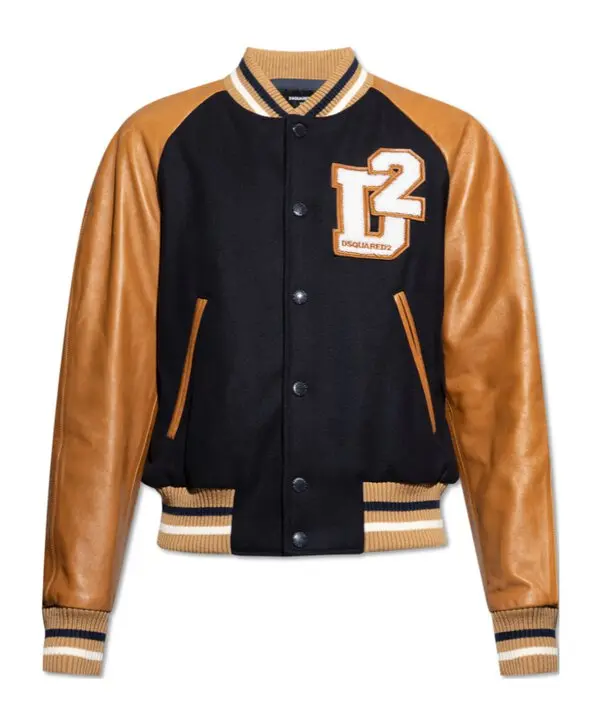Dsquared2 Logo Patch Buttoned Varsity Jacket