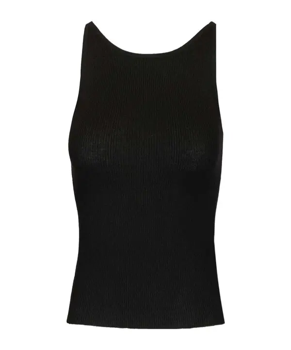 LISA YANG Lynette Ribbed Slim Tank Top - Black