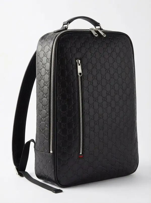 Gucci Gg Embossed Medium Backpack - Black