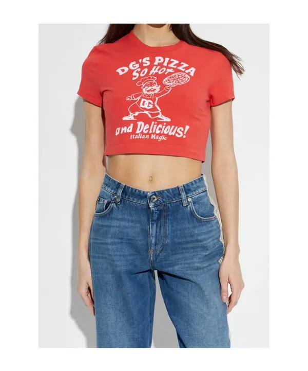 Dolce & Gabbana Cropped Graphic Print T-shirt