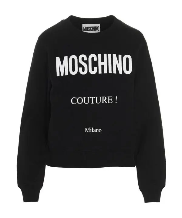 Moschino Couture! Milano" Printed Crewneck Sweatshirt - Black
